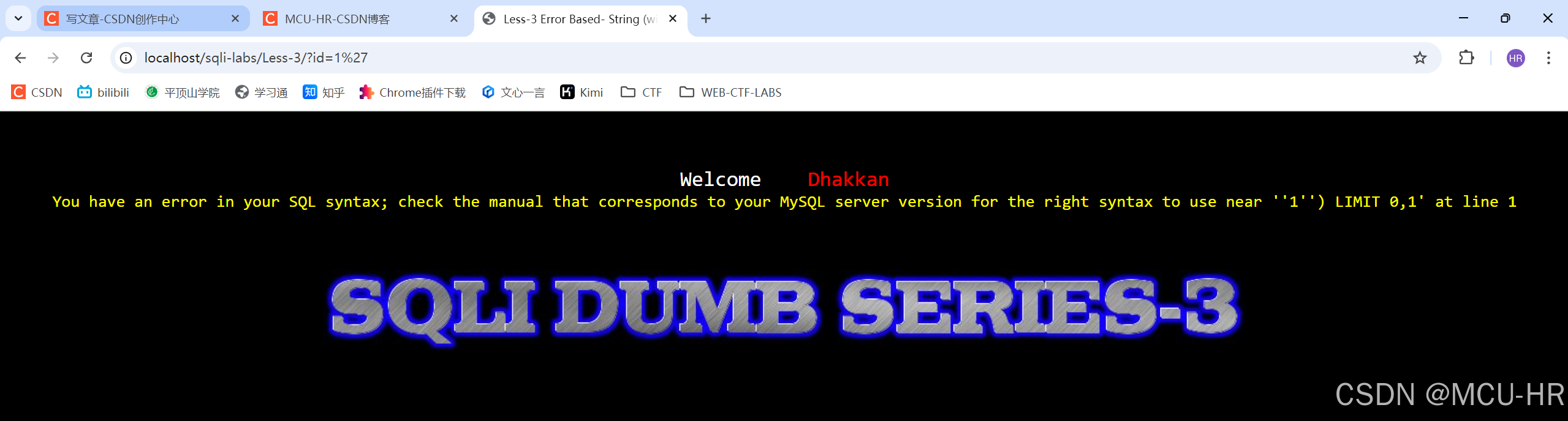 SQL注入 Sqli-labs靶场（less-3）题解_sql注入less3-CSDN博客