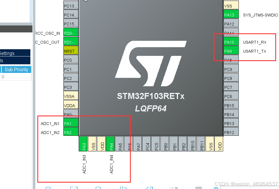 protues仿真stm32f103ret6的ADC查询模式（阻塞模式）4通道转换_proteus哪个版本支持103zet6-CSDN博客