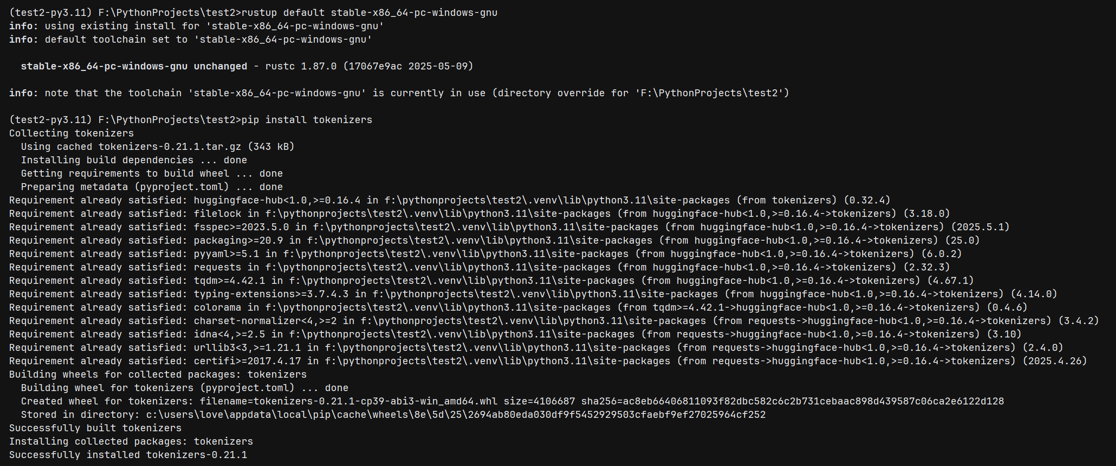 MSYS2+Rust+Poetry安装tokenizers失败的排查与解决LINK : fatal error LNK1181: cannot open file “python3.lib ...