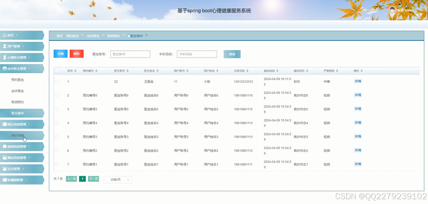 178基于java ssm springboot心理健康测评服务系统心理咨询病历案例医生坐诊（源码+文档+运行视频+讲解视频）-CSDN博客