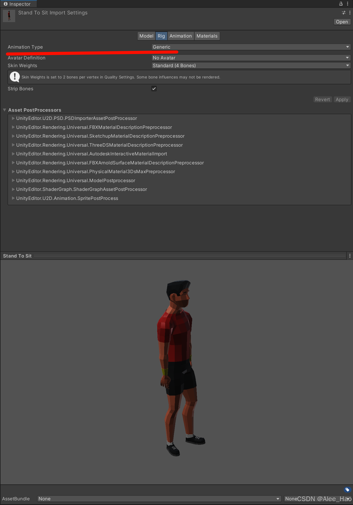 Unity Animator里使用不同类型的Animation Type会使Animator的动画过渡出现异常。_unity animation type-CSDN博客
