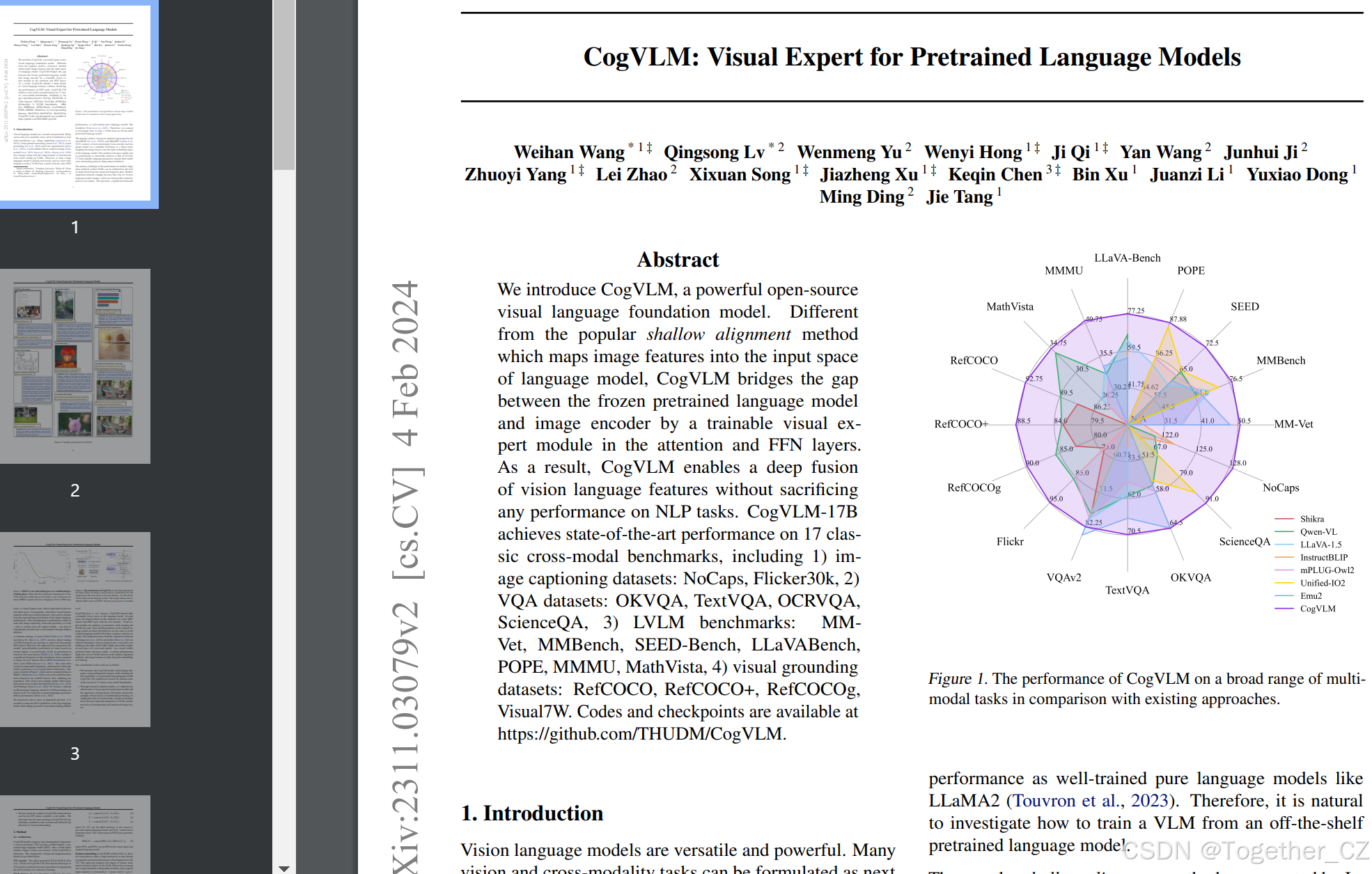 CogVLM: Visual Expert for Pretrained Language Models——预训练语言模型的视觉专家-CSDN博客