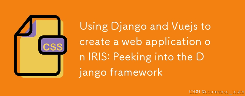 Using Django and Vuejs to create a web application on IRIS: Peeking into the Django framework ...