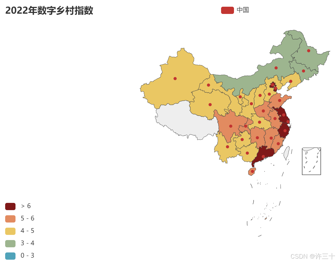 中国地图以及各个省份分布图 - 绘制中国地图热力图 - 赛派号