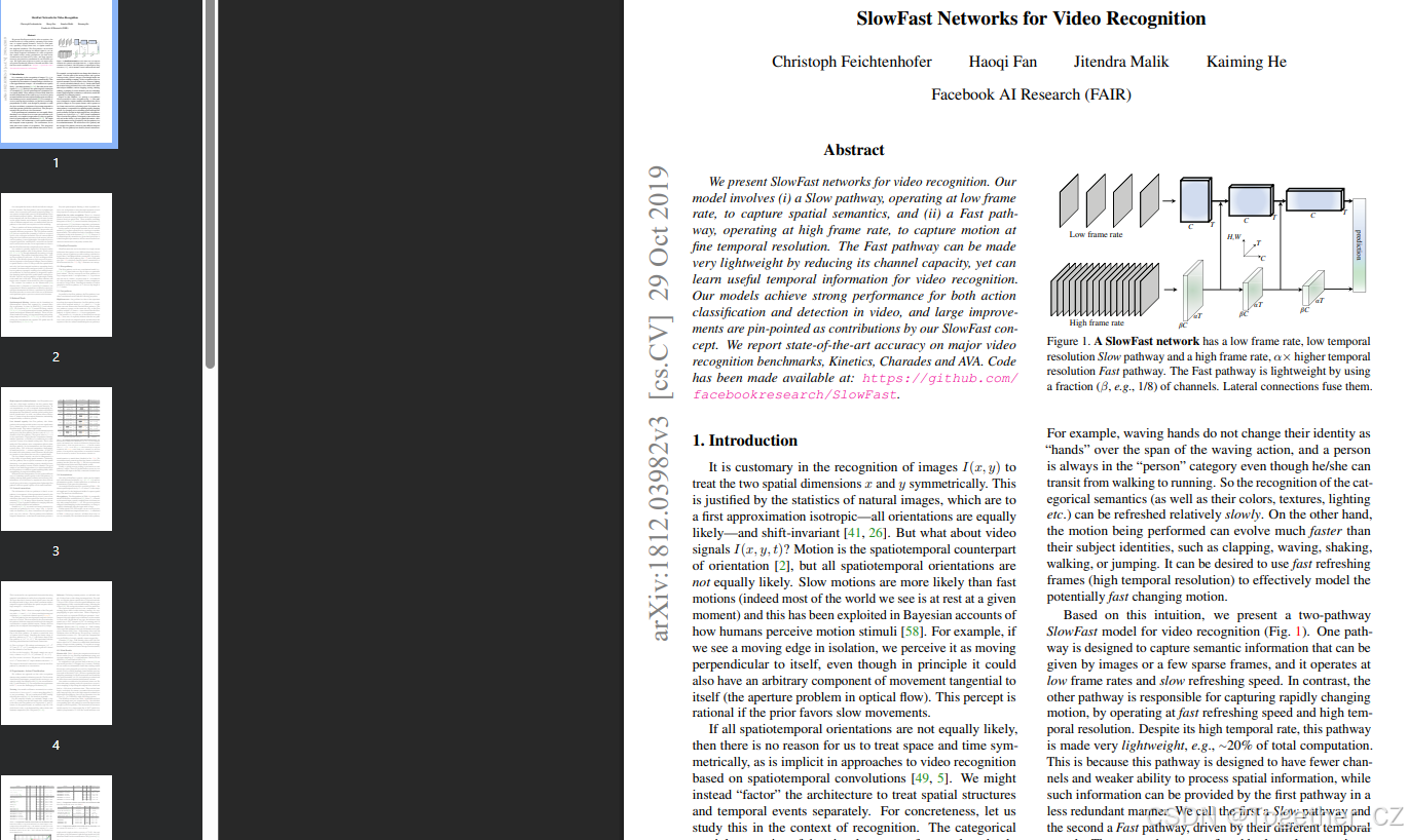 SlowFast : SlowFast Networks for Video Recognition——SlowFast 网络用于视频识别-CSDN博客