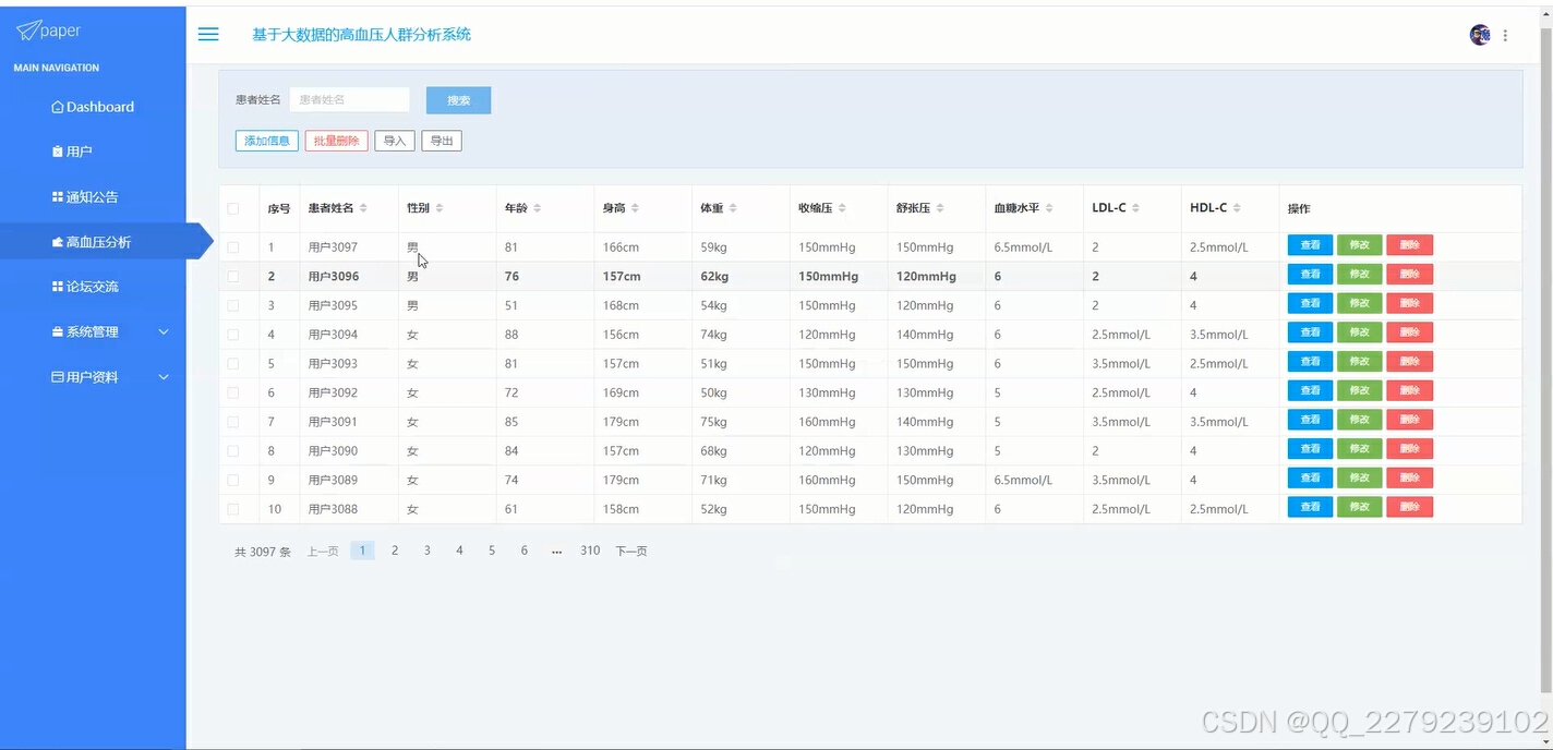 013django基于python大数据高血压人群分析可视化系统（源码文档运行视频讲解视频）基于python的高血压人群分析系统 Csdn博客