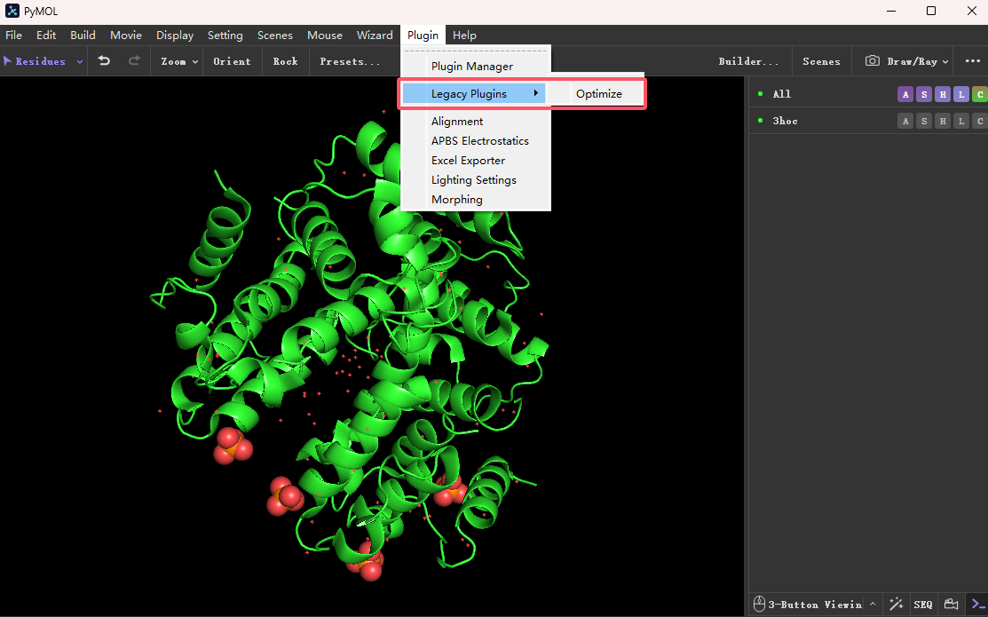 PyMOL Optimize 插件 —— 分子能量优化的高效利器 PyMOL 终于有能量最小化插件了！一键优化分子结构，科研效率翻倍！_pymol插件-CSDN博客