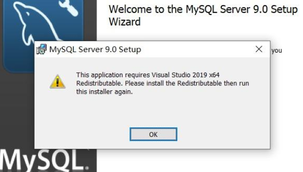 MySQL安装出现This application requires Visual Studio 2019 x64Redistributable,Please install the ...