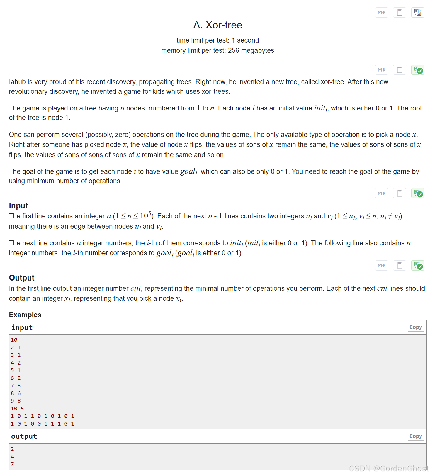 Xor-tree（Round 245）-CSDN博客