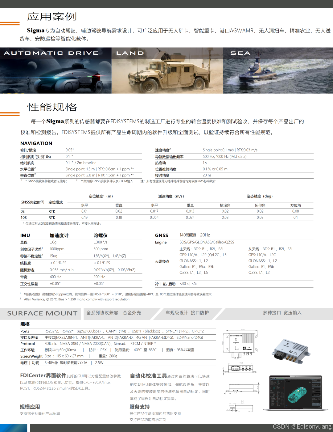 「新品发布」飞迪FDISYSTEMS推出车规级高精度导航Sigma系列产品-CSDN博客
