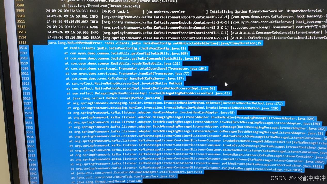 NoSuchMethodError:redis.clients.jedis.jedisPoolconfig.setMinEvictableTime(Ljava/time/Duration；)V ...