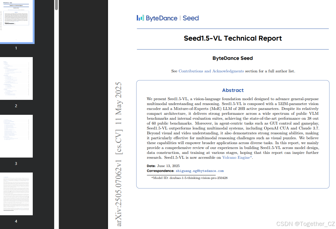 Seed1.5-VL Technical Report——Seed1.5-VL 技术报告-CSDN博客