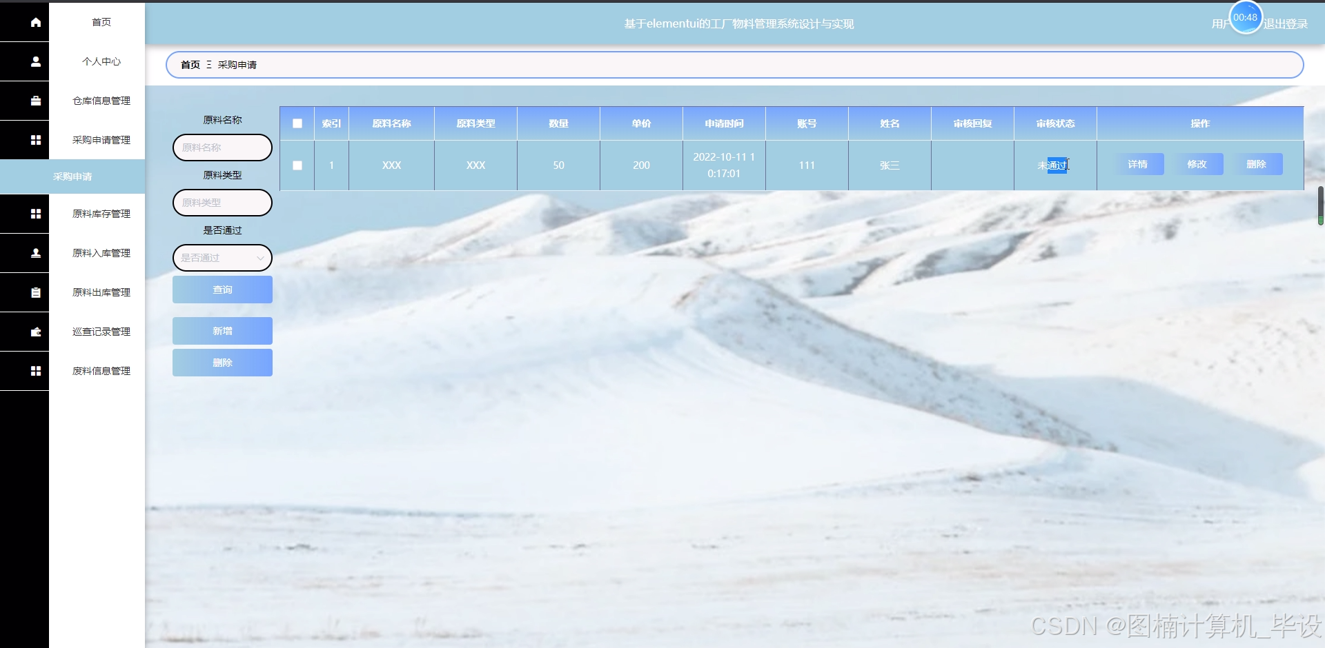 基于djangovuevue基于elementui的工厂物料管理系统设计与实现【开题报告程序论文】 计算机毕设django Elementui Csdn博客