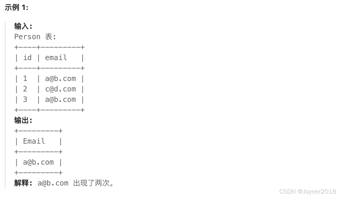 Sql Leetcode 182 查找重复的电子邮箱sql查找重复email Csdn博客