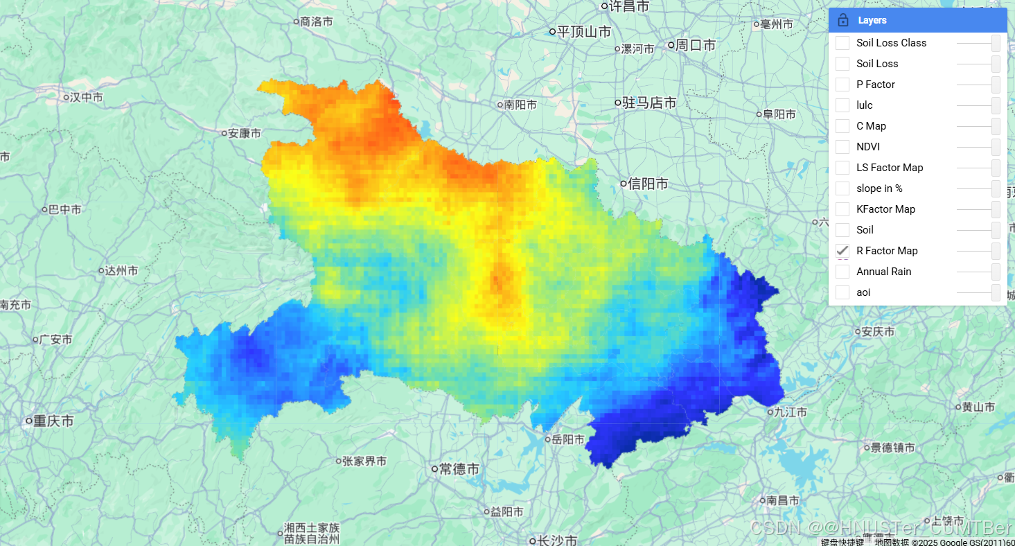 基于 GEE 利用通用土壤流失方程 Universal Soil Loss Equation（USLE）结合 CHIRPS、Sentinel ...