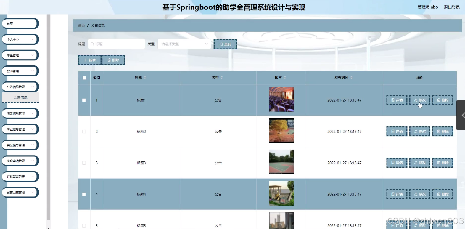基于nodejsvue基于springboot的助学金管理系统设计与实现开题程序论文 计算机毕业设计 Csdn博客