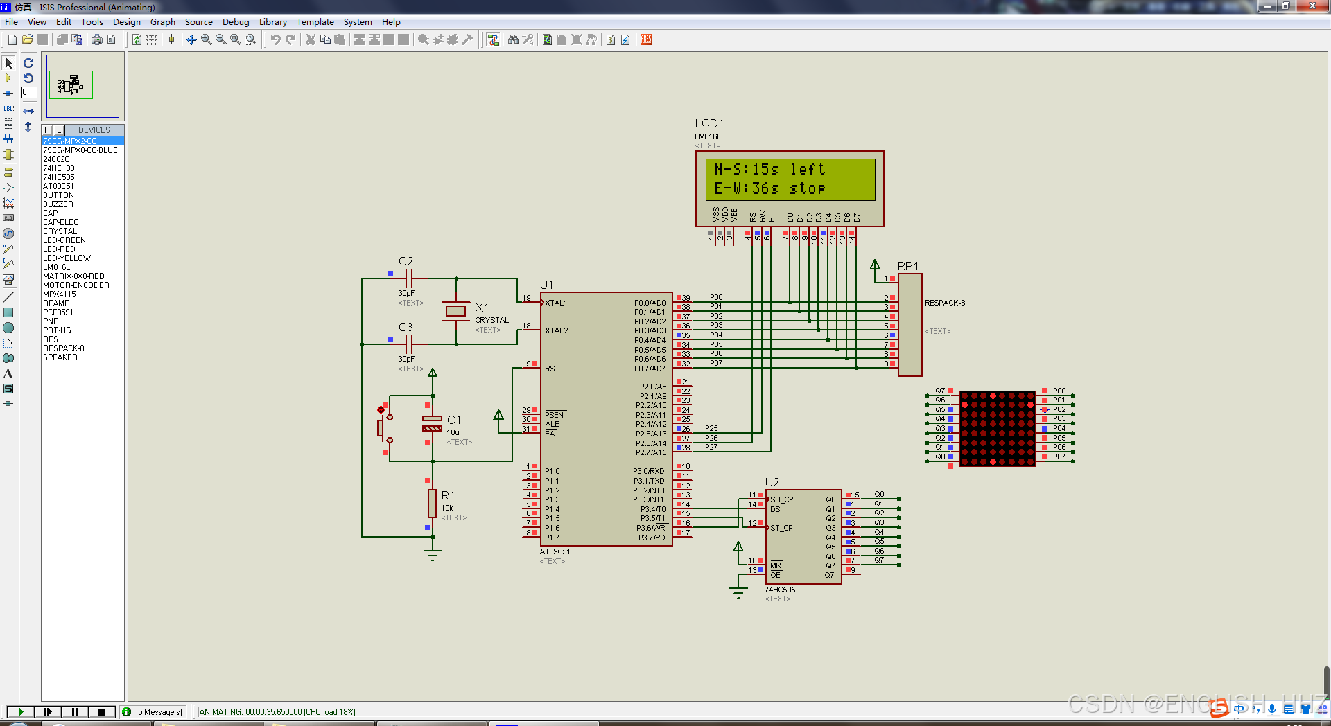 1528、基于51单片机的交通灯（点阵，LCD1602）(proteus仿真+程序+原理图+元器件清单）_1528芯片用什么编程工具-CSDN博客