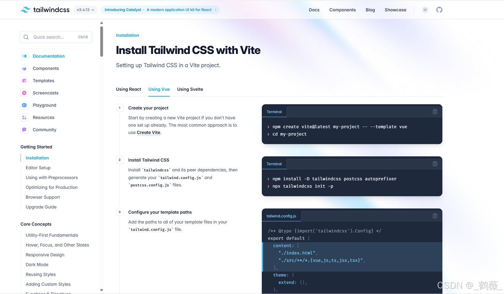 Tailwindcss与vue3tailwindcss Vue Csdn博客