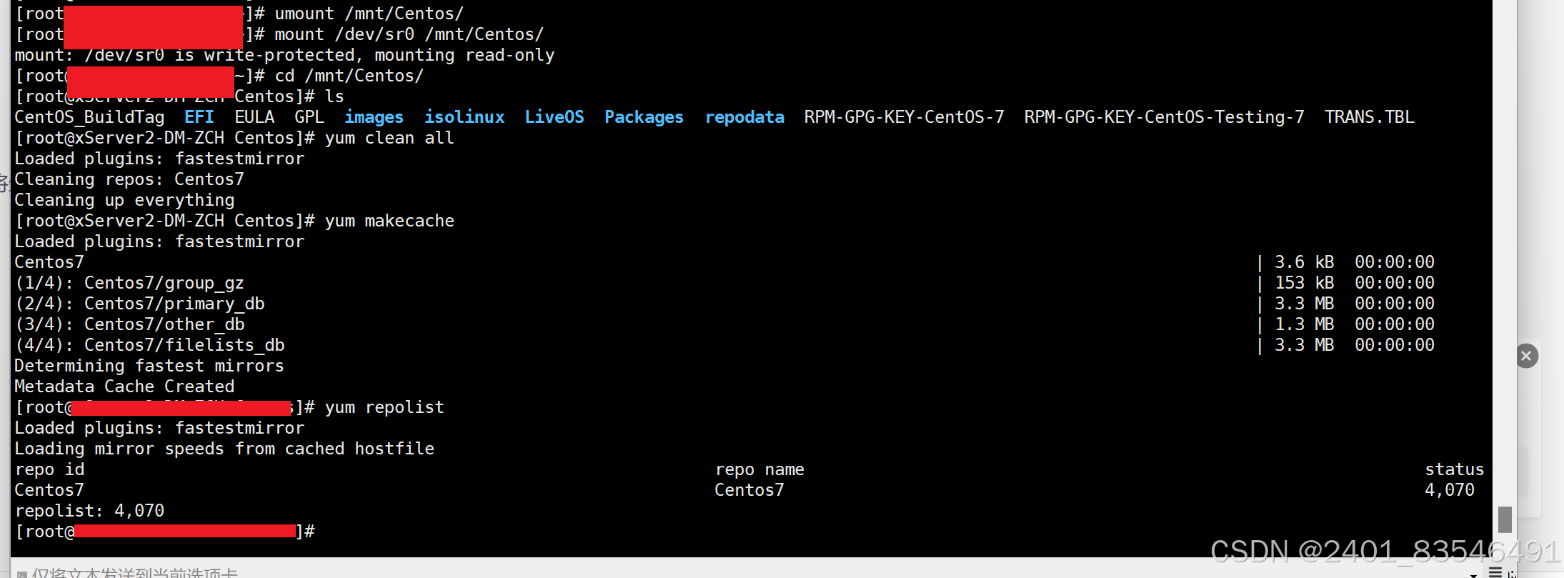 yum makeache，返回结果报错，couldn‘t open file /mnt/Centos/repodata/repomd.xml_open eular yum 有问题-CSDN博客