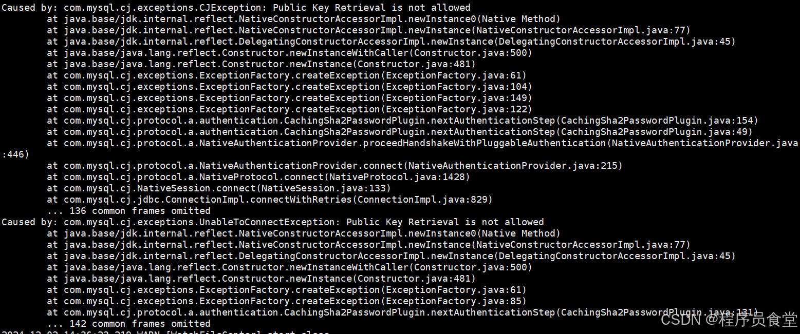 com.mysql.cj.exceptions.UnableToConnectException: Public Key Retrieval is not allowed-CSDN博客
