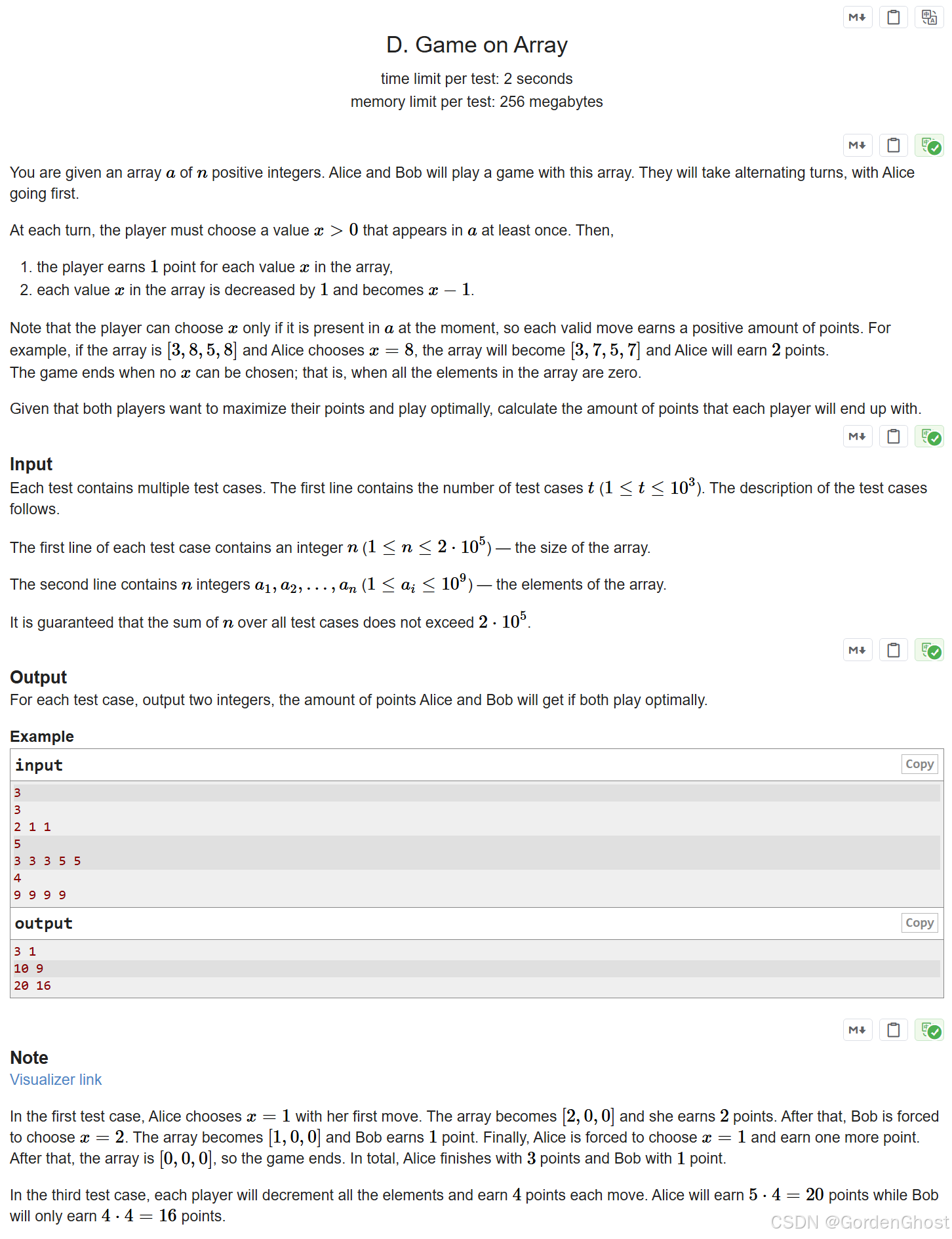 Game on Array（Codeforces Global Round 29）_d. game on array-CSDN博客