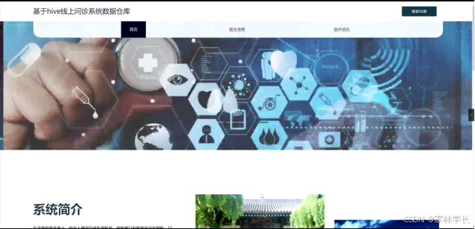 计算机毕业设计Springboot基于hive线上问诊系统数据仓库 基于 Spring Boot 和 Hive 的在线医疗咨询数据仓库构建 Spring Boot 框架下利用 Hive 构建 ...