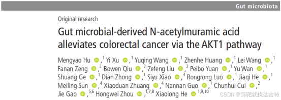 Gut（IF：23.1）丨南方医科大学何肖龙团队揭示肠道菌群通过代谢物靶向调控宿主细胞的新机制_gut microbial-derived n-acetylmuramic acid ...