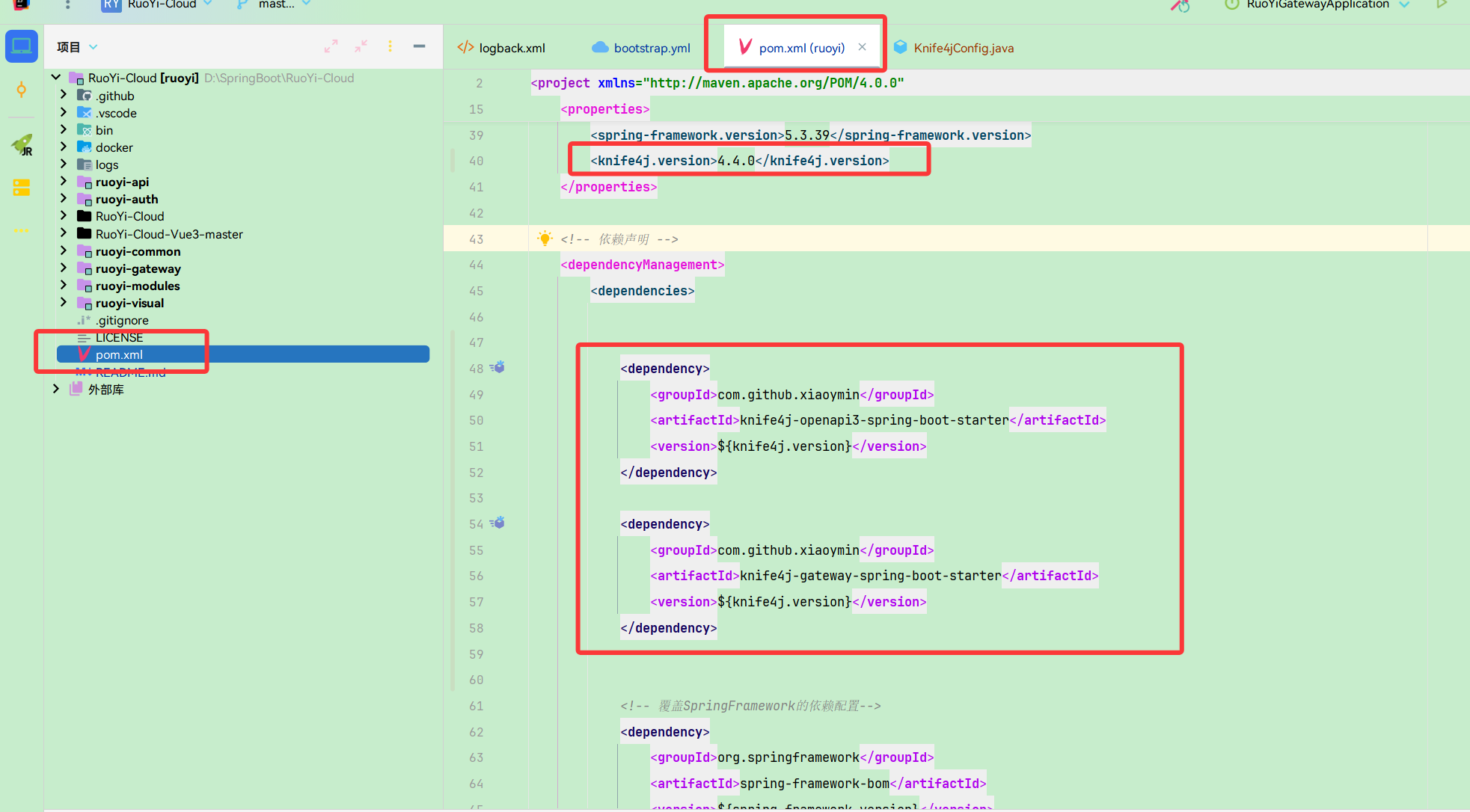 ruoyi-cloud集成Knife4j(OpenAPI3)_若依cloud swagger 改成knife4-CSDN博客