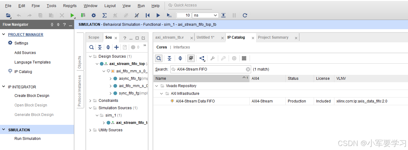 AXI Streaming FIFO IP核（三）：AXI Streaming FIFO IP的例化和内部寄存器_把数据打包成axi4 ...