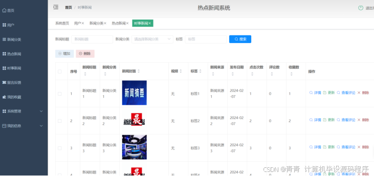 计算机毕业设计springboot热点新闻系统 基于spring Boot的实时新闻推送平台设计与实现 Spring Boot框架下的新闻热点管理系统开发实时新闻热点系统与实现 Csdn博客
