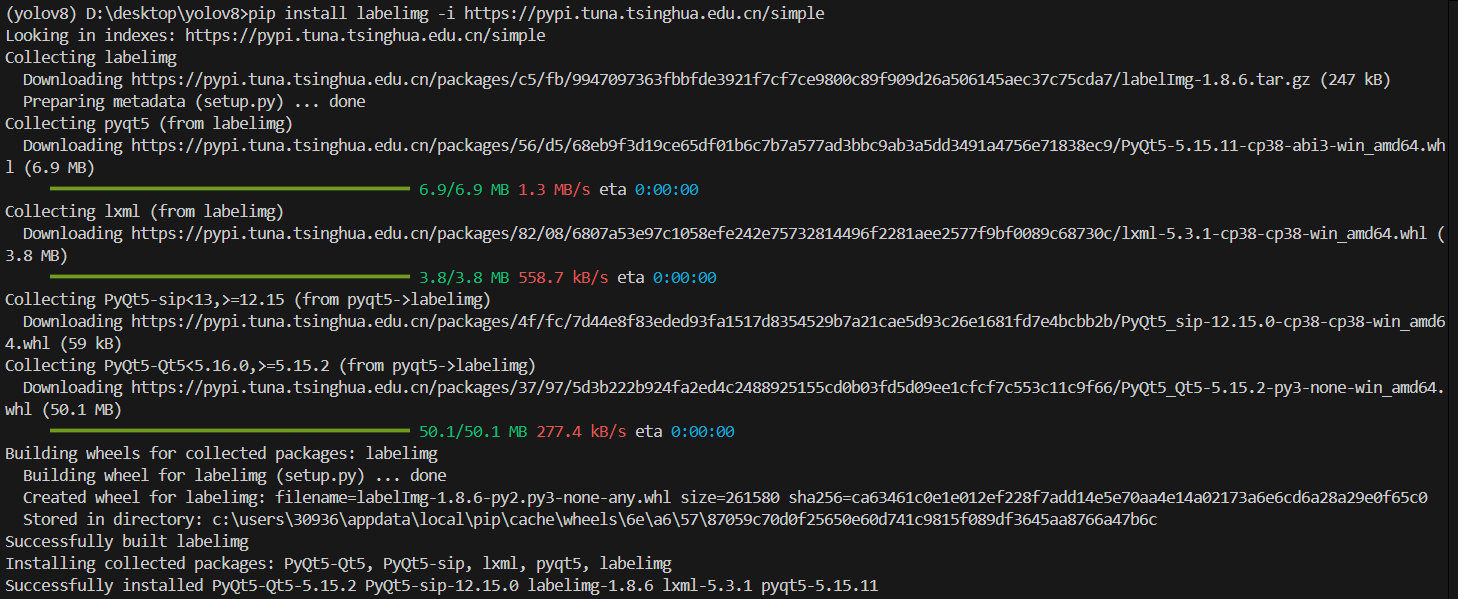 安装labelimg时，报错Could not find a version ……和ERROR: No matching ...