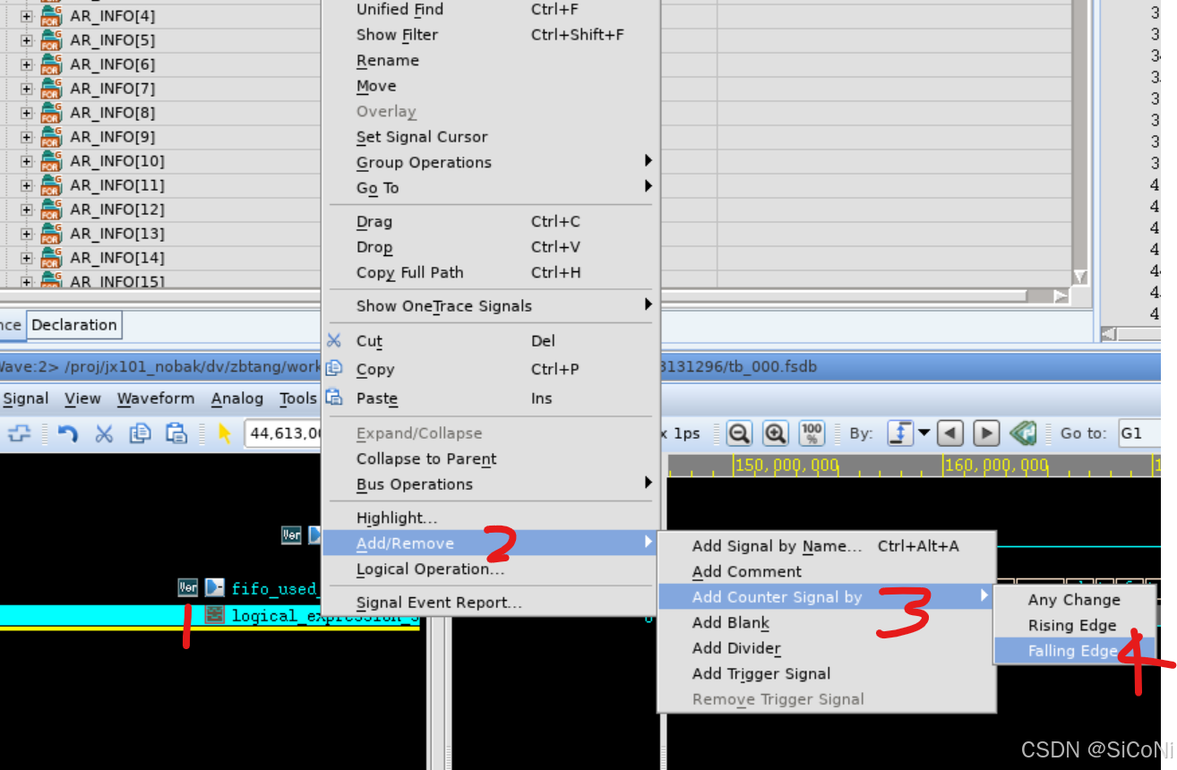 【IC验证中，使用verdi 在waveform中统计一个bus信号出现同一数值的次数】_verdi统计脉冲个数-CSDN博客