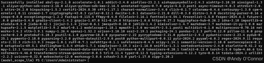 【llm模型】【自我认知微调】实践基于【modelscope】的【ms Swift】框架【cpu】方式ms Swift安装教程 Csdn博客