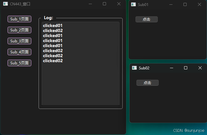 Qt via Python: pushButton触发子界面，主界面与子界面textBrowser同步更新【2】_qt 中两个textbrowser同步-CSDN博客