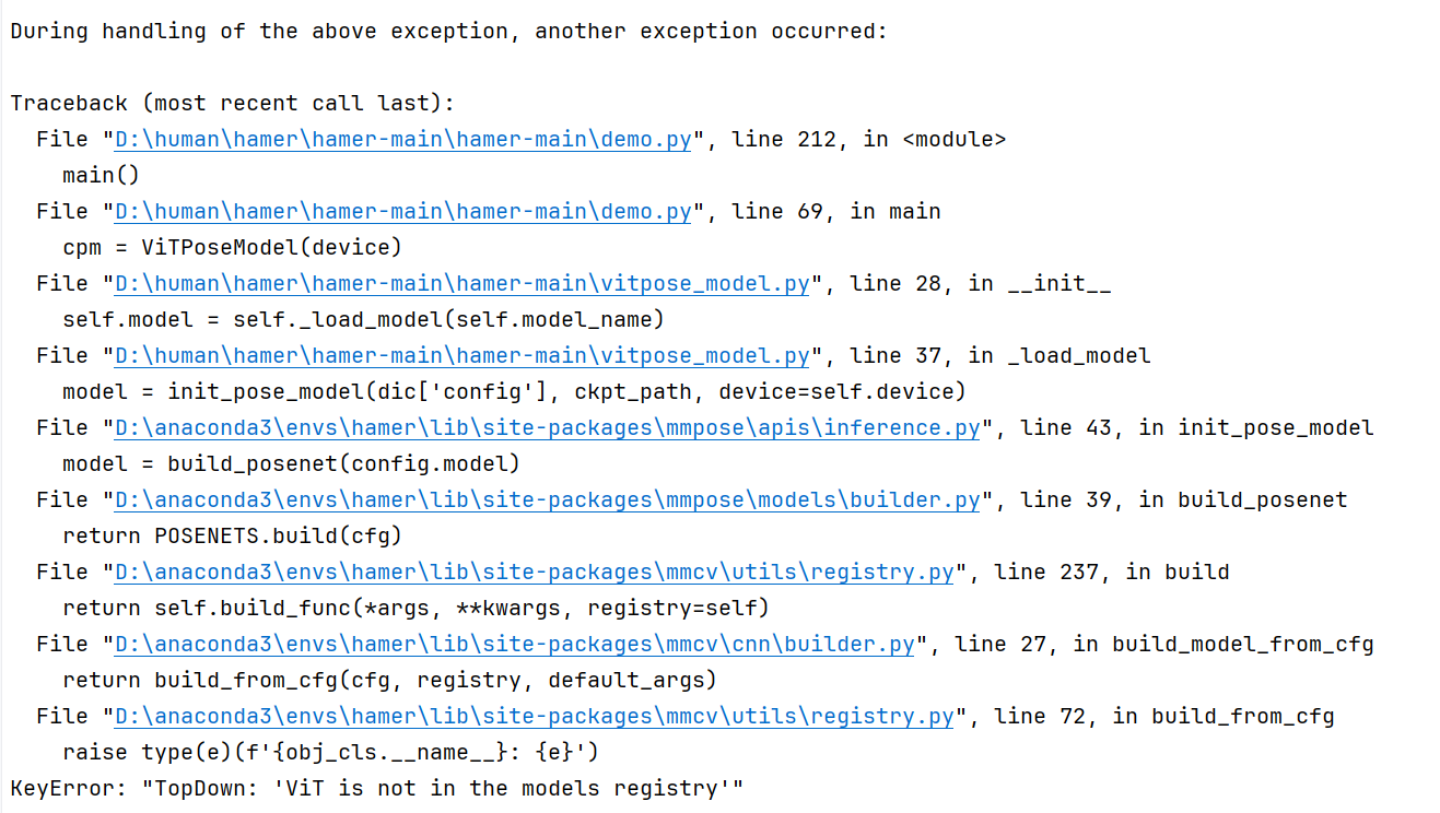 [已解决]KeyError: ‘ViT is not in the models registry‘-CSDN博客
