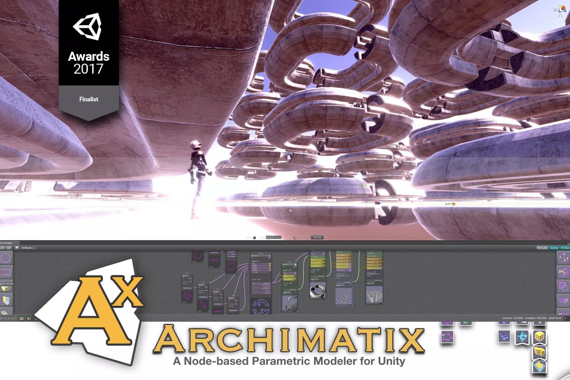 【Unity 程序化建模工具】Archimatix Pro 通过节点式的可视化编辑界面，让用户能够在Unity内部直接创建和编辑复杂的3D模型，而无需借助传统的外部建模软件_unity ...