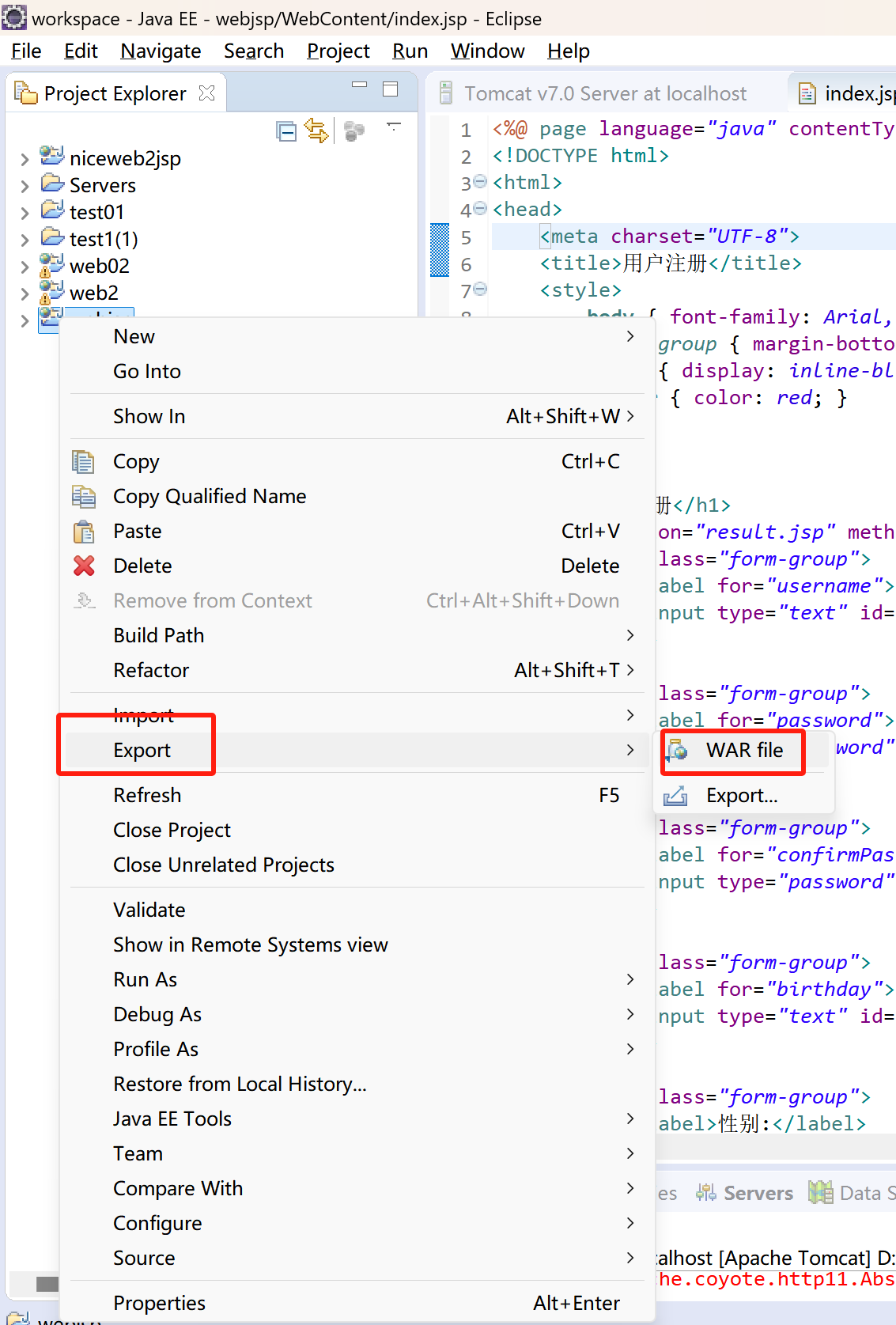 学习如何使用eclipse导出war包和在Tomcat上部署war包_eclipse打包war包-CSDN博客