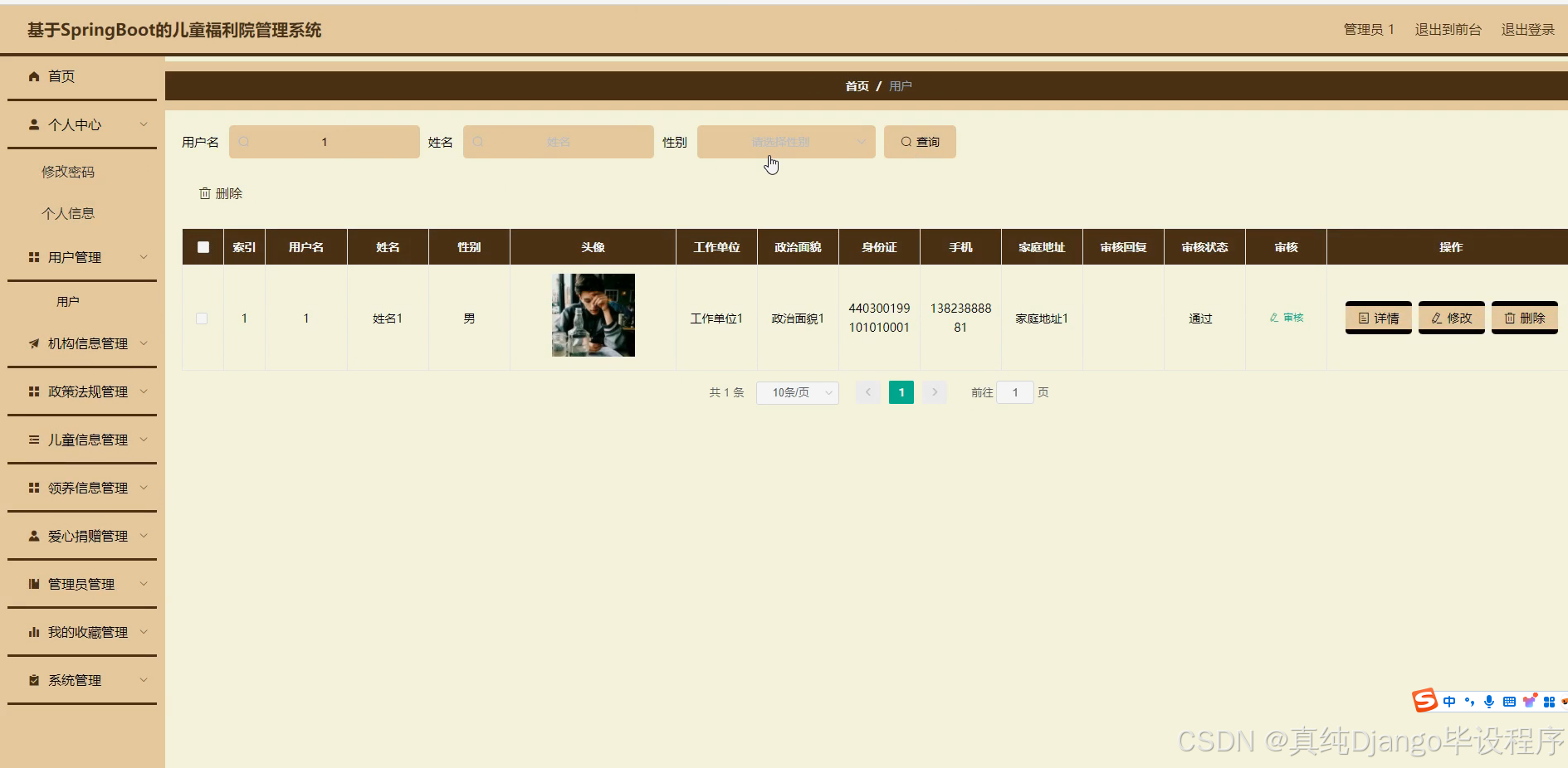 Springboot毕设 基于的儿童福利院管理系统 程序论文 Csdn博客 