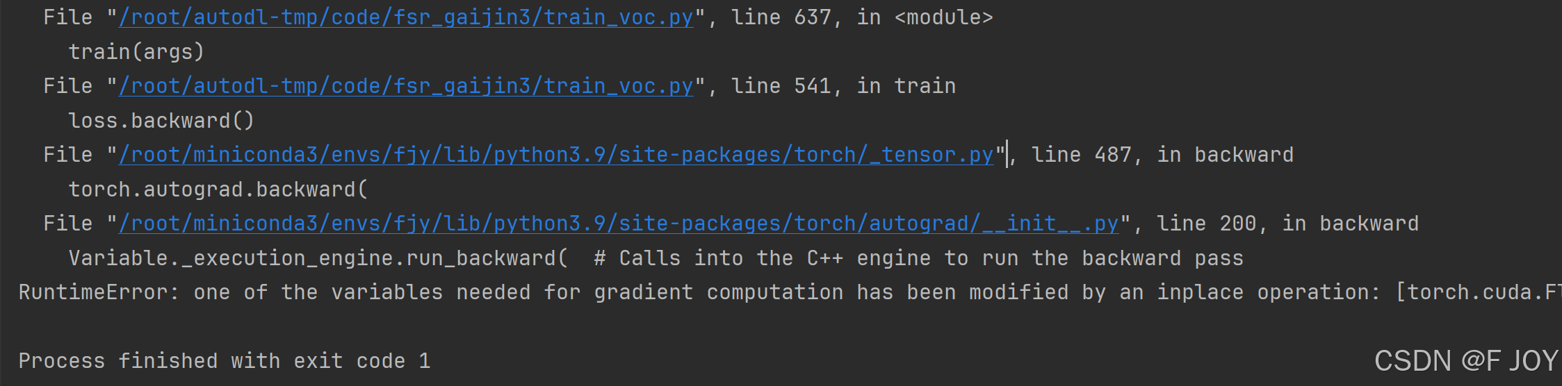 解决nn.batchnorm2d报错：RuntimeError: one of the variables needed for gradient computation_batchnorm ...