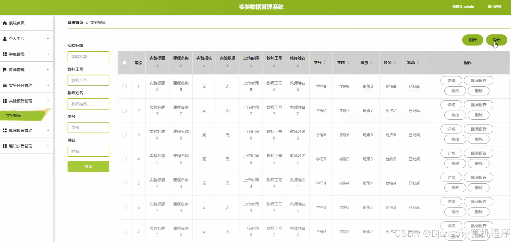 【开题报告】基于springbootvue实验数据管理系统(程序源码论文 计算机毕业设计springboot Vue开题报告怎么写