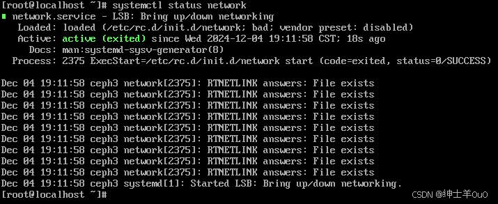 linux网络ping不通、ssh无法连接，报loaded (/etc/rc.d/init.d/network； bad； vendor preset: disabled)问题的解决方法 ...