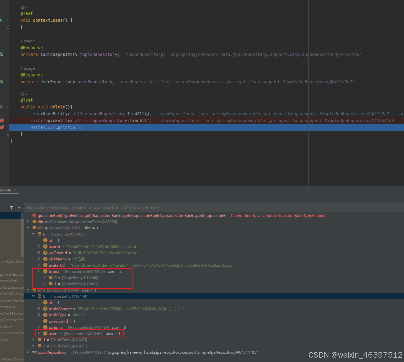 初学Spring-data-jpa，多对多双向关联的异常_springdatajpa 多对多关系 报错-CSDN博客