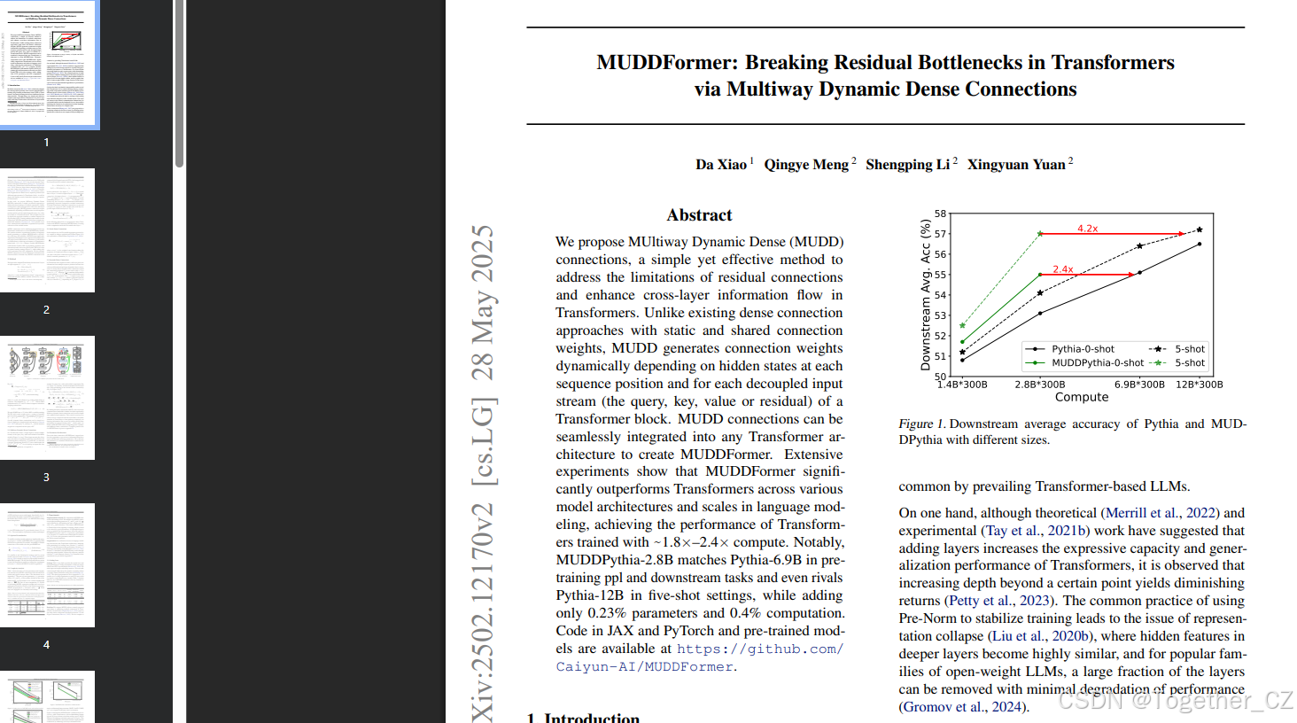 MUDDFormer: Breaking Residual Bottlenecks in Transformers via Multiway Dynamic Dense Connections ...