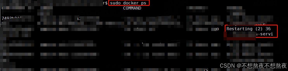 Error response from daemon:Container xxxxxx is restarting,wait until the container is running ...