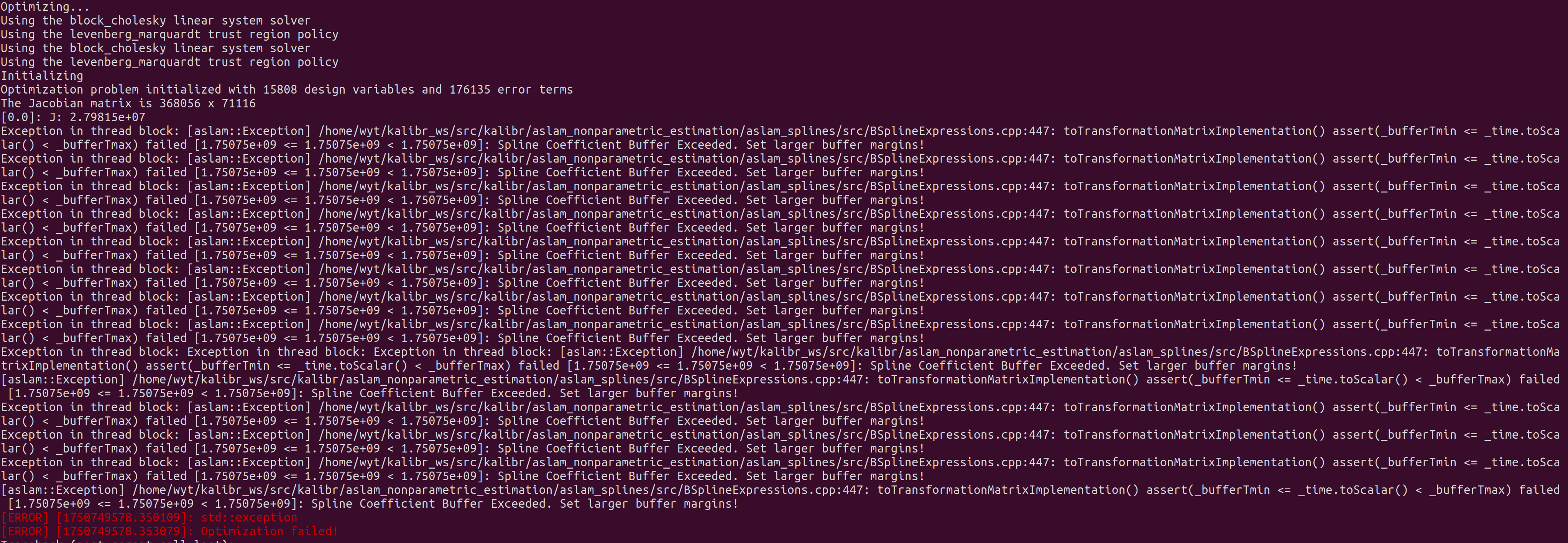 Kalibr进行相机-IMU联合标定时出现报错及解决方案-CSDN博客
