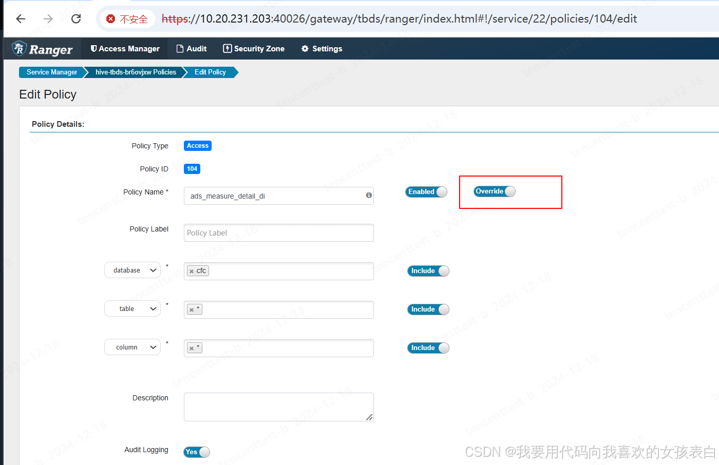 Hive执行命令报错Permission denied: user [xxx] does not have [USE] privilege on [Unknown resource ...