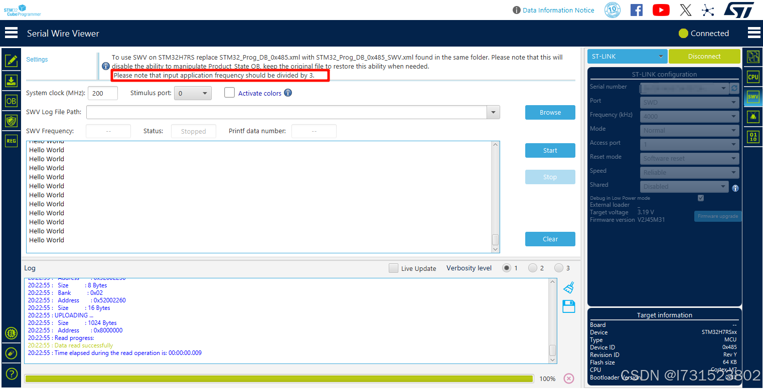 STM32CubeIDE的SWV功能 printf到ITM的重定向 芯片STM32H7R7_stm32 swv-CSDN博客