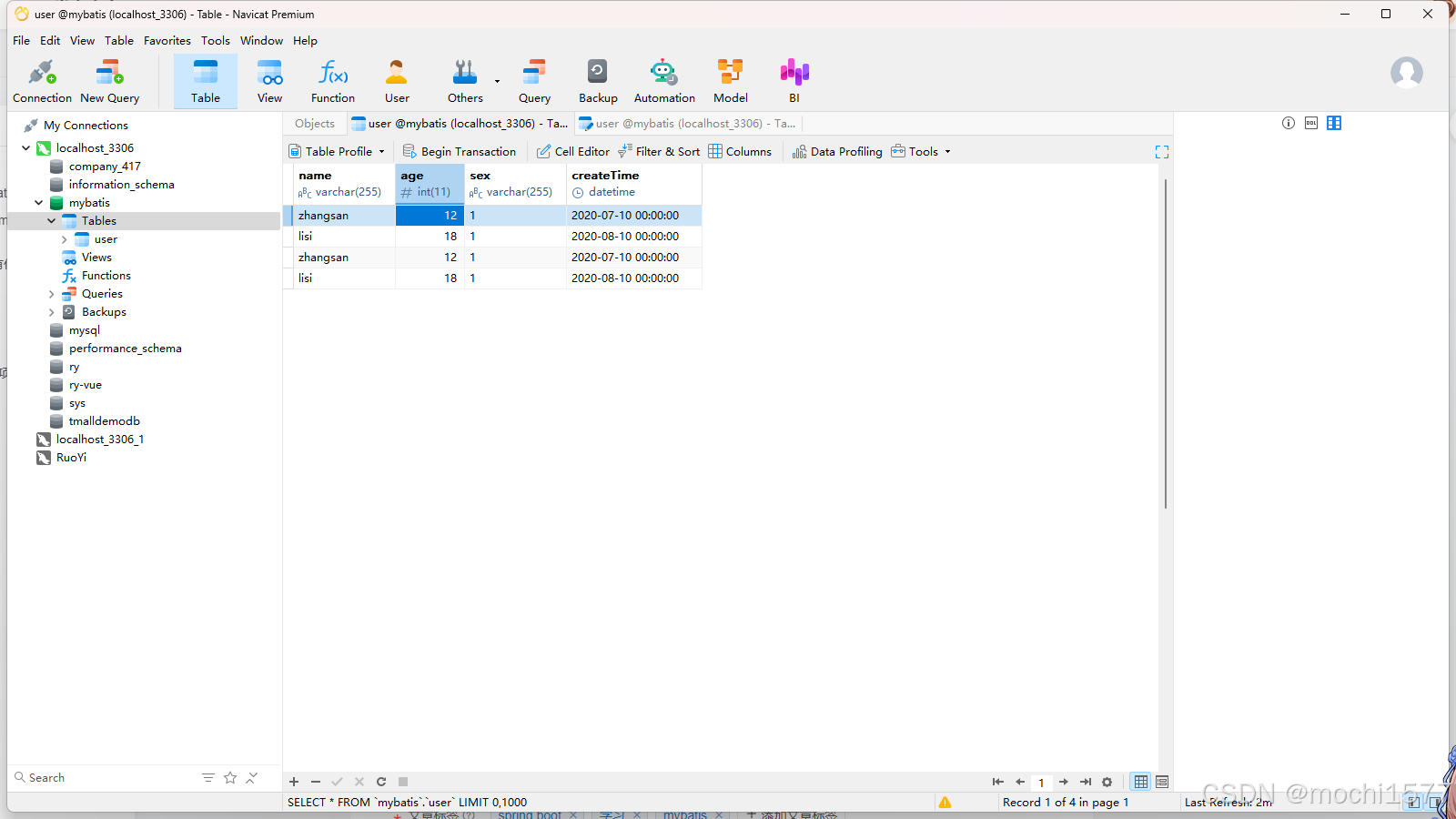 【Springboot第二次学习】Springboot结合Mybatis读取MySQL数据_springboot mysql mybatis-CSDN博客