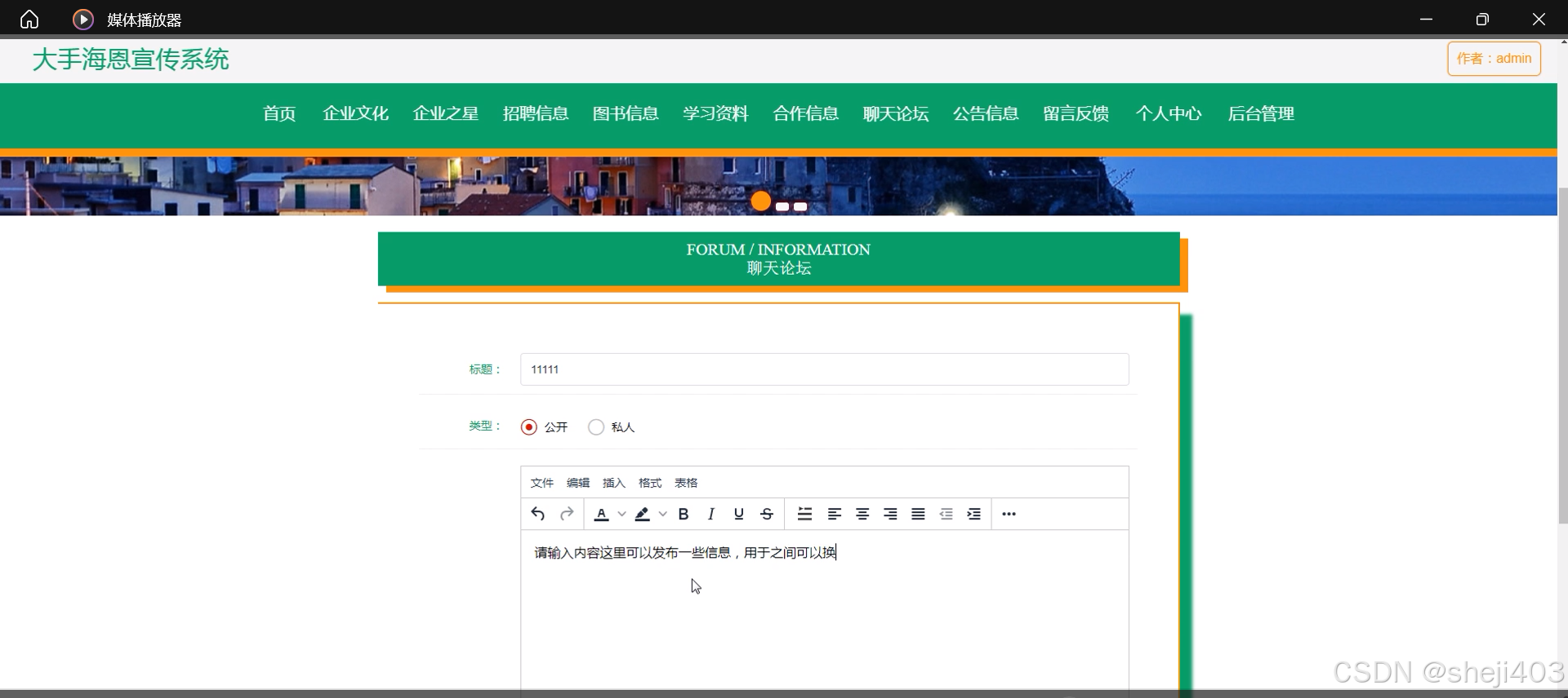 基于ssm+vue大手海恩宣传系统(开题报告+程序+论文+java)-CSDN博客