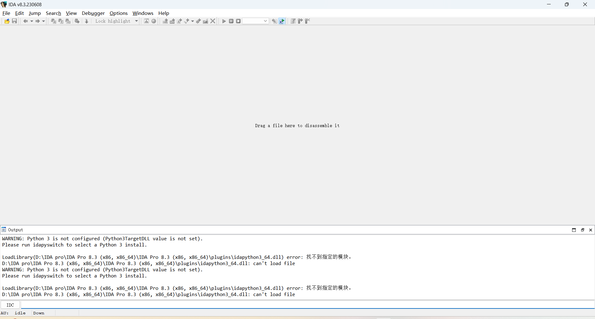 关于ida出现加载模块问题：WARNING: Python 3 is not configured (Python3TargetDLL value is not set)-CSDN博客